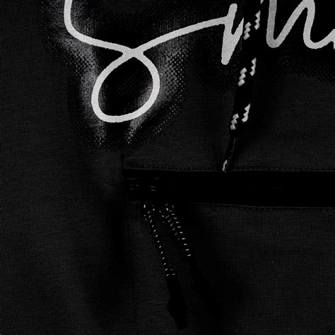 Суитшърт с качулка и джоб за момче черен Trendobg