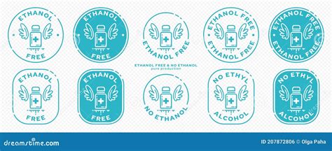 Stamp Package Ethanol Free Stock Vector Illustration Of Flat 207872806
