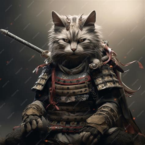 Premium Photo Arafed Cat Dressed In Armor With Sword And Armor