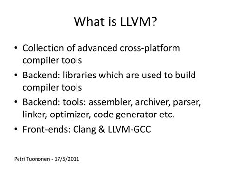 Ppt Low Level Virtual Machine Support For Eclipse Cc Development Tooling Powerpoint