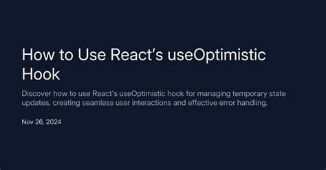 how to use react s useoptimistic hook