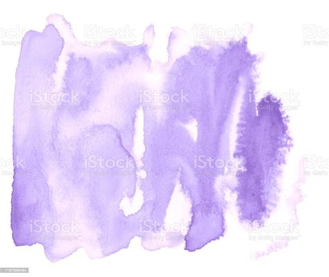 텍스트 디자인에 대 한 흰색 배경에 라일락 파스텔 수채화 손으로 그린 고립 된 세척 얼룩 벽지 라벨 브러시에 의해 만들어진 추상적 인 질감 거친에 대한 스톡 사진 및 기타
