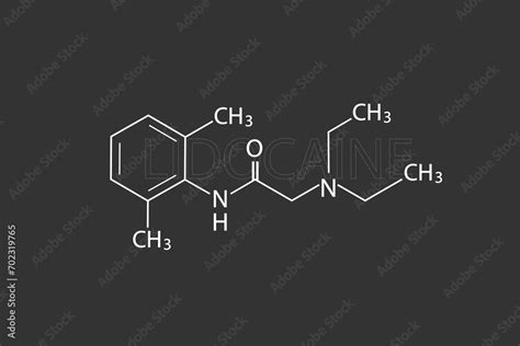 Lidocaine Molecular Skeletal Chemical Formula Stock Vector Adobe Stock