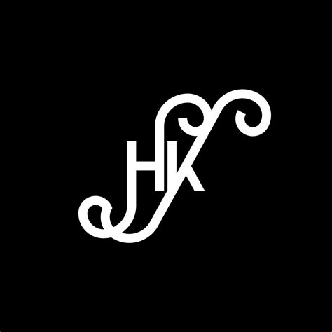 Diseño De Logotipo De Letra Hk Sobre Fondo Negro Concepto De Logotipo De Letra De Iniciales