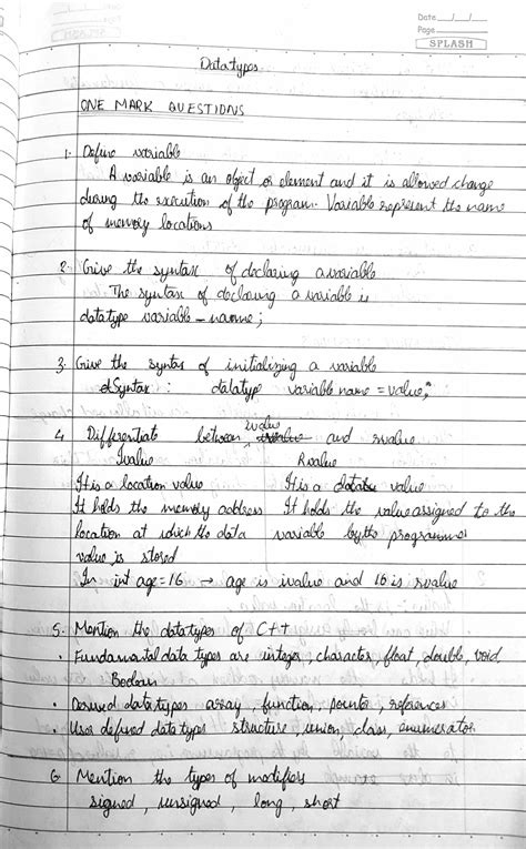 Computer Science Class 11ka Cost Effective Handwritten Notes Pdf