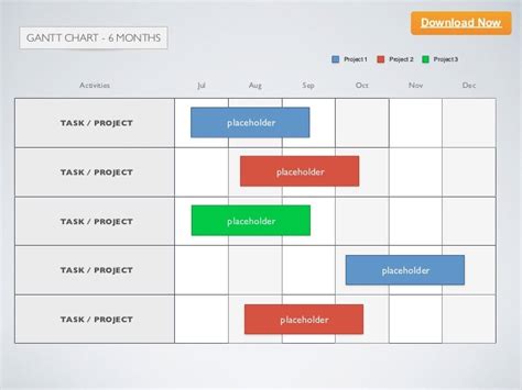 [keynote Template] Gantt Chart 6 Months