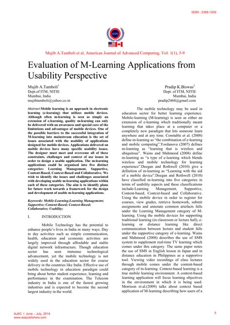 Pdf Evaluation Of M Learning Applications From Usability Perspective