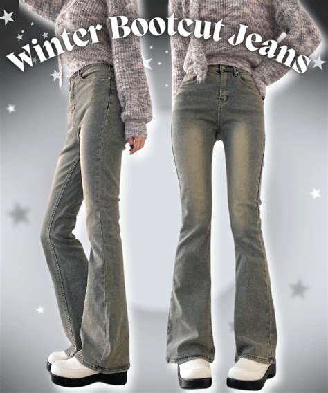 기모 [체형보정 슬림핏보장] 빈티지 옐로우 워싱 스판 브러쉬기모 안감 부츠컷 데님 청바지 에이블리