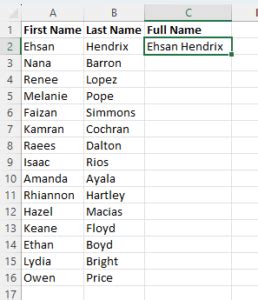 How To Combine First And Last Name In Excel