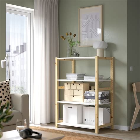 IVAR shelf, white metal, 83x50 cm - IKEA
