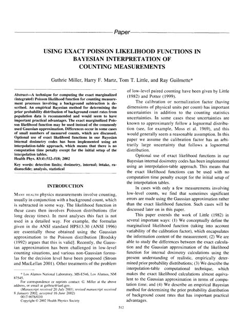 pdf using exact poisson likelihood functions in bayesian