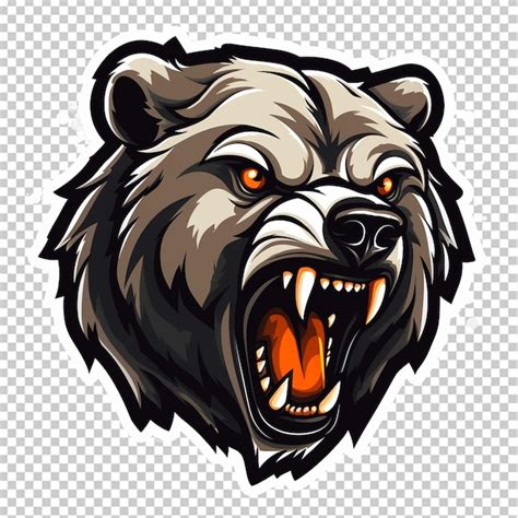 그리즐리 베어 마스코트 로고 대 마스코트로고 Png 프리미엄 Psd 파일
