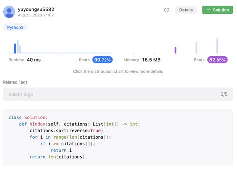 Leetcode 274 H Index