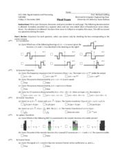 ECE130A Final F09 As Given Name ECE 130A Signal Analysis And Processing Fall 2009 Friday 11