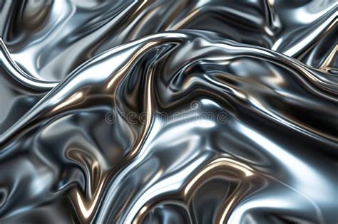 Mirrored Liquid Chrome Metallic Surface Stock Illustration Illustration Of Metallic