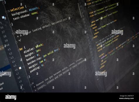 CSS Hello World Code On Screen Stock Photo Alamy