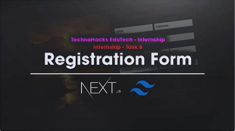 Registration Form And Validation Using Nextjs React Hook Form Task 6 Technohacksedutech