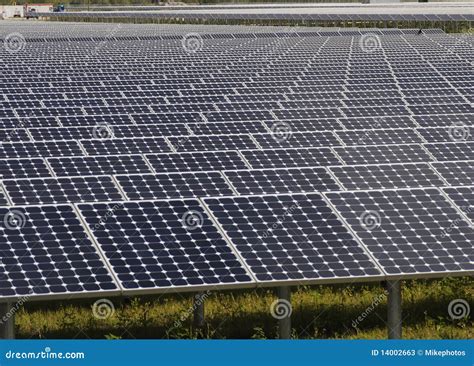Array Of Solar Panels Stock Image Image Of Cells Outside