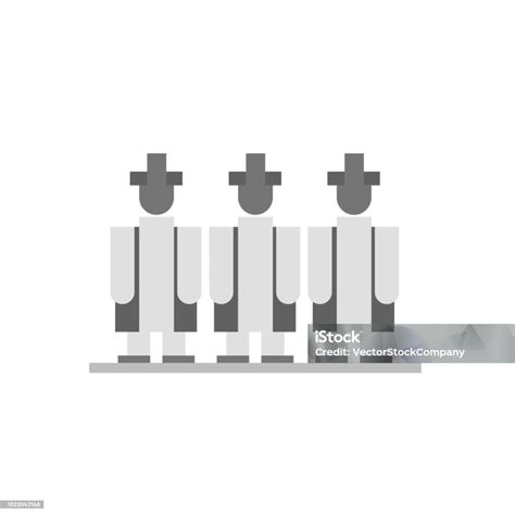 테라코타 육군 아이콘 벡터 기호와 기호 흰색 배경 테라코타 육군 기호 개념에 고립 건축에 대한 스톡 벡터 아트 및 기타 이미지