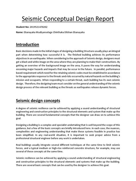 Seismic Conceptual Design Pdf Earthquake Engineering Strength Of
