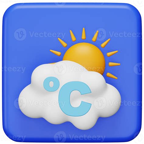 Weather App D Rendering Isometric Icon Png