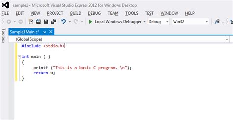 Compile And Run C Program Using Visual Studio Express