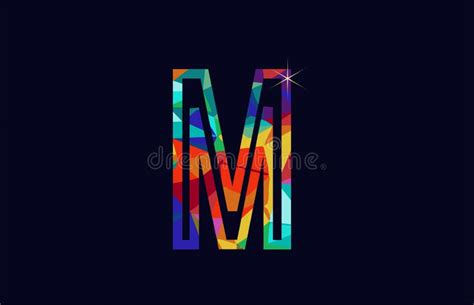 Rainbow Colored Alphabet Letter M Logo Company Icon Design Stock Vector Illustration Of
