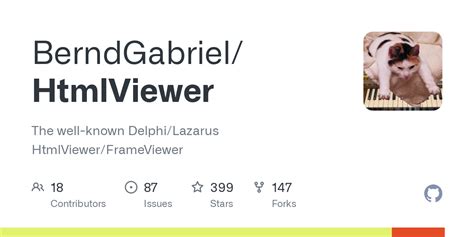 Github Berndgabrielhtmlviewer The Well Known Delphilazarus Htmlviewerframeviewer