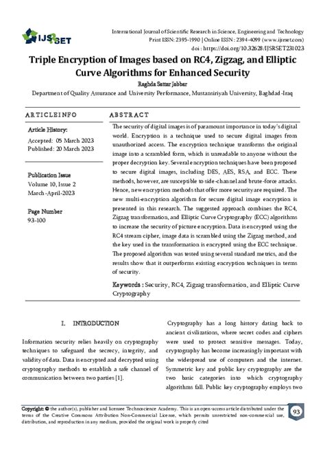 Pdf Triple Encryption Of Images Based On Rc4 Zigzag And Elliptic Curve Algorithms For