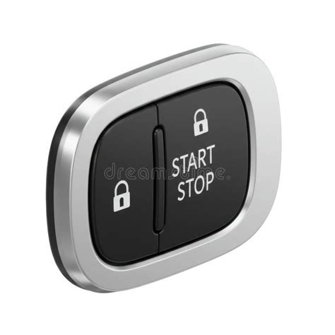 Silver And Black Start Stop Car Button Stock Illustration