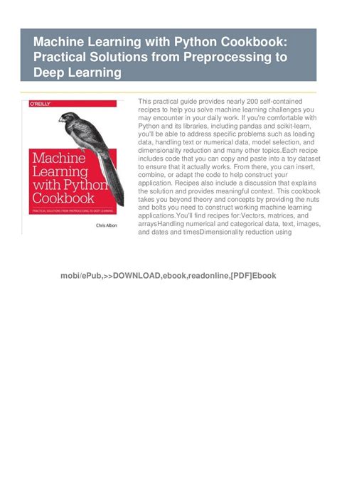Download Pdf Machine Learning With Python Cookbook Practical