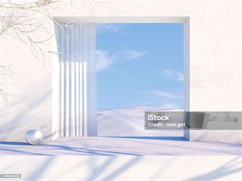 화장품 디스플레이를 위한 자연의 아름다움 포디엄 배경 겨울 3d 장면 배경 0명에 대한 스톡 사진 및 기타 이미지 0명 3차원 형태 겨울 Istock