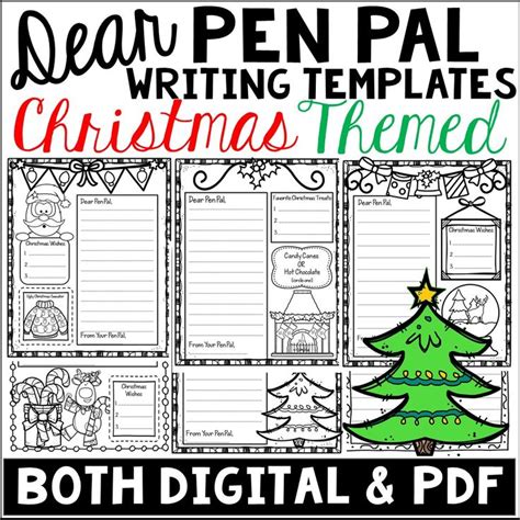 Christmas Themed Pen Pal Writing Templates