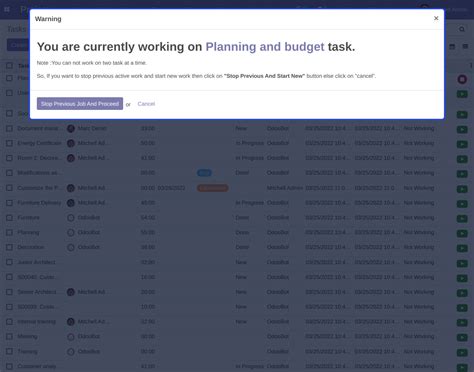Odoo Project Task Start Stop Webkul