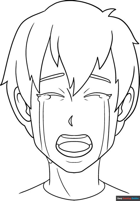 Sad Anime Guy Crying Drawing