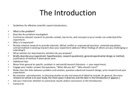 How To Write A Scientific Report Introduction Design Talk