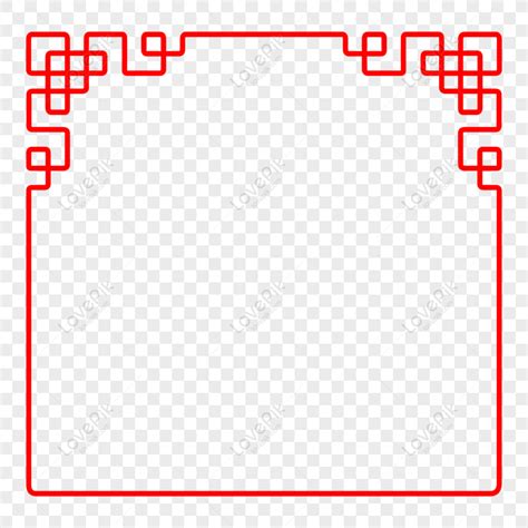 빨간 중국 스타일의 테두리 장식 요소 패턴 Png 일러스트 무료 다운로드 Lovepik