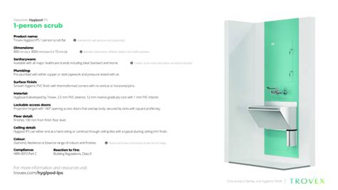 Hygipod 1 Person Scrub Flat Product Data Sheet Trovex Nbs Source