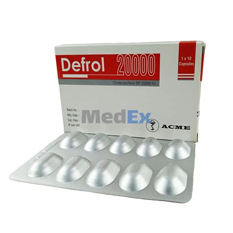 Defrol 20000 Iu Capsule ডেফরল ২০০০০ আই ইউ ক্যাপসুল Acme