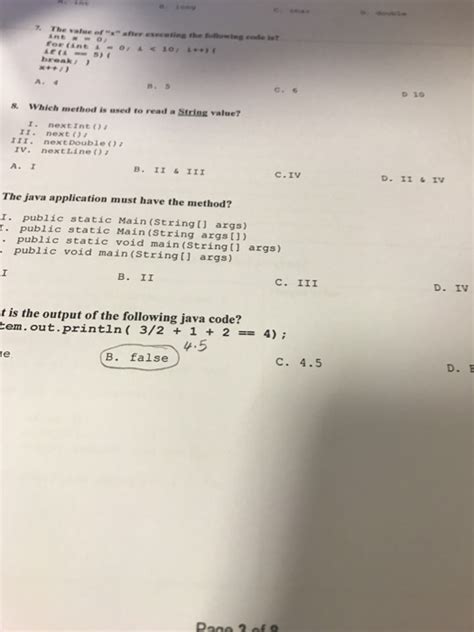 Solved The Value Of X After Executing The Following Code