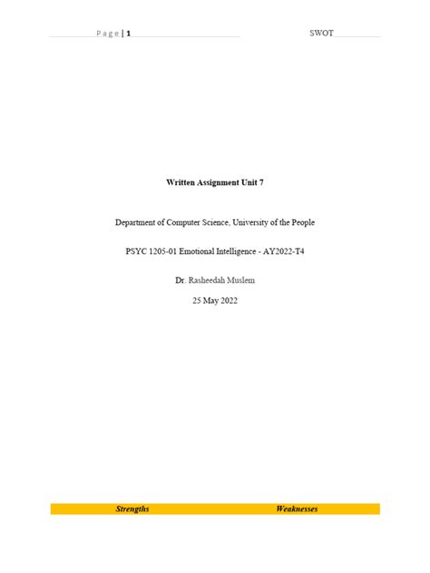 Written Assignment Unit 7 Pdf Swot Analysis Psychological Concepts Written Assignment Unit 7 Pdf Swot Analysis Psychological Concepts