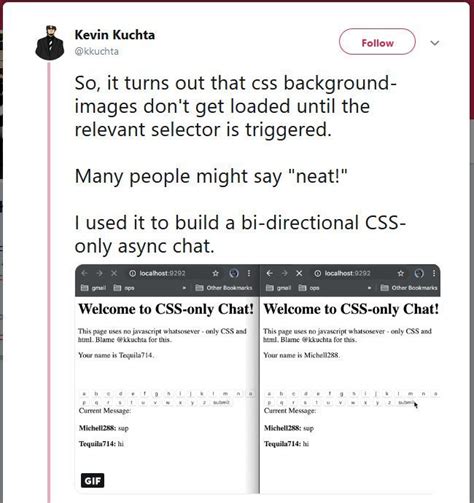 Screw Javascript A Css Only Chat On The Web Programming
