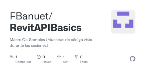 GitHub FBanuet RevitAPIBasics Macro C Samples Muestras de código visto durante las sesiones