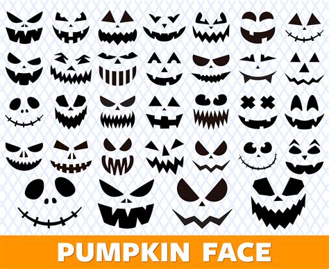 Pumpkin Face Svg Halloween Face Svg Scary Pumpkin Face Svg Cute Pumpkin