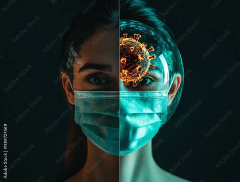 Detailed Image Of A Virus And Individuals Highlighting Virus Mutation