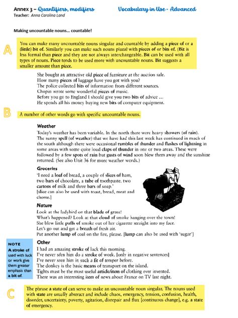 Advanced Vocabulary Quantifiers And Modifiers Pdf