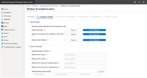 Create An Intune Compliance Policy For Windows 10 Devices Possible To