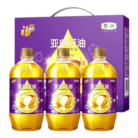 中粮福临门亚麻籽油礼盒便携胡麻油食用油家用节日伴手礼送长辈
