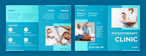 평면 물리 치료사 브로셔 템플릿 무료 벡터