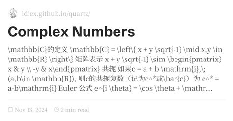 Complex Numbers
